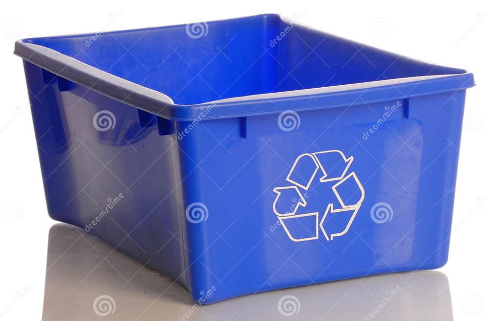 El Azul Recicla El Compartimiento Foto de archivo - Imagen de tarjeta ...