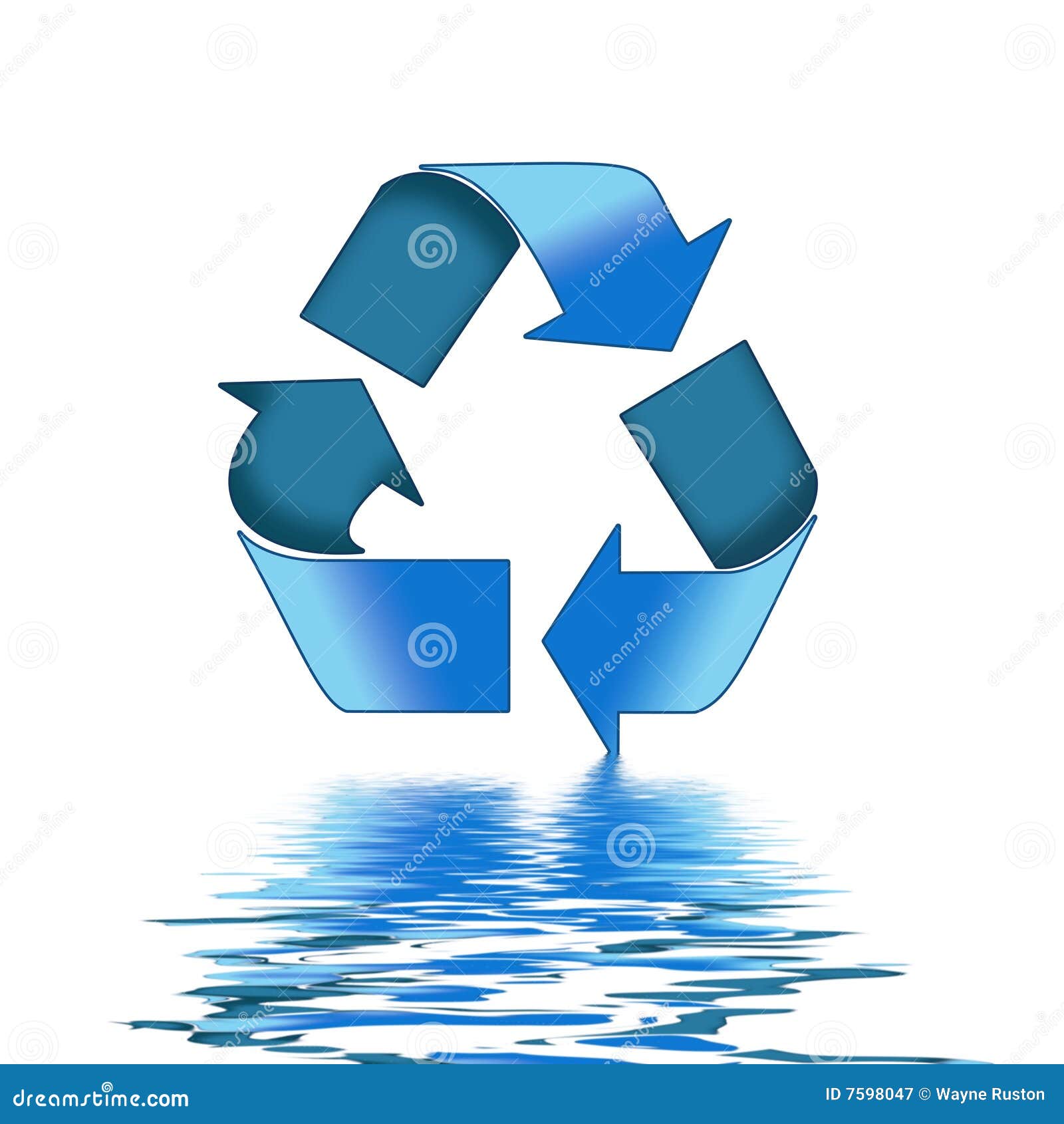 El azul recicla símbolo stock de ilustración. Ilustración de recicle ...