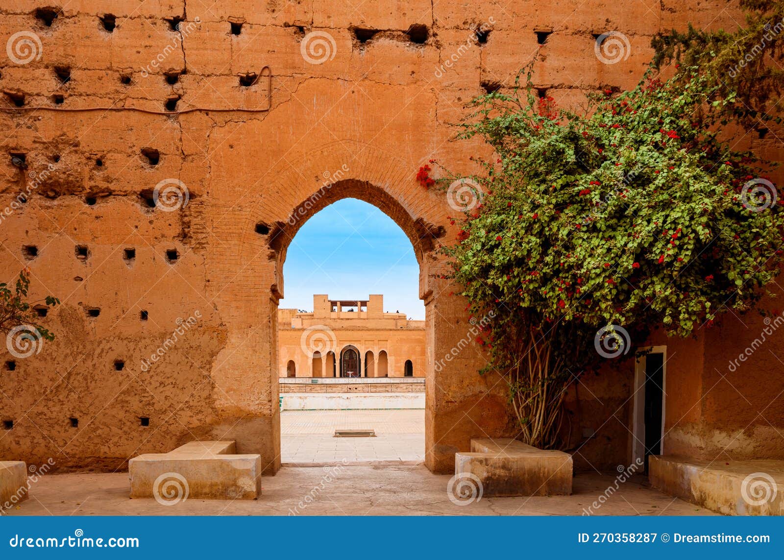 El Badi Palace in Marrakech Stock Image - Image of travel, destination ...