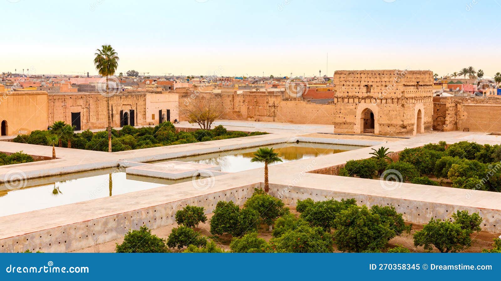 El Badi Palace in Marrakech Stock Image - Image of landmark, arabian ...