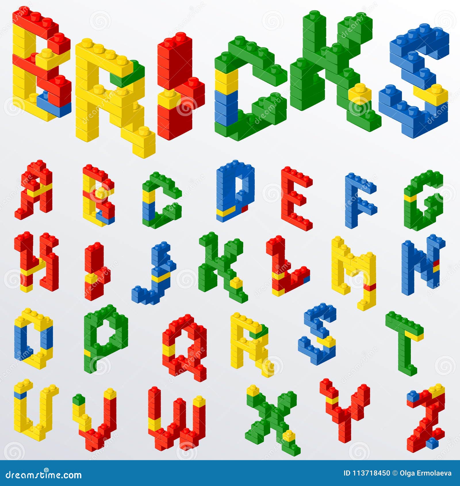 El Bloque Plástico Juega Letras Ilustración del Vector - Ilustración de ...