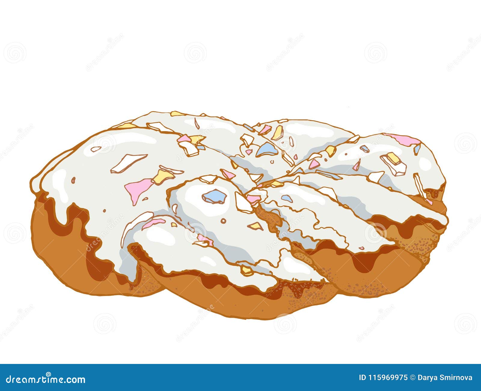 El Bollo Delicioso Con El Esmalte Y Asperja Comida Del Ejemplo Del ...