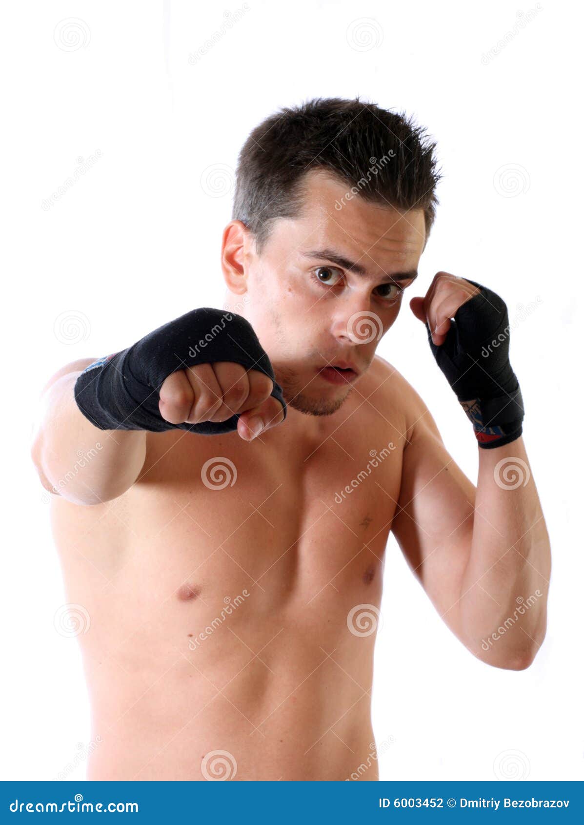 El Boxeador Joven En Un Fondo Blanco Foto de archivo - Imagen de pelo ...