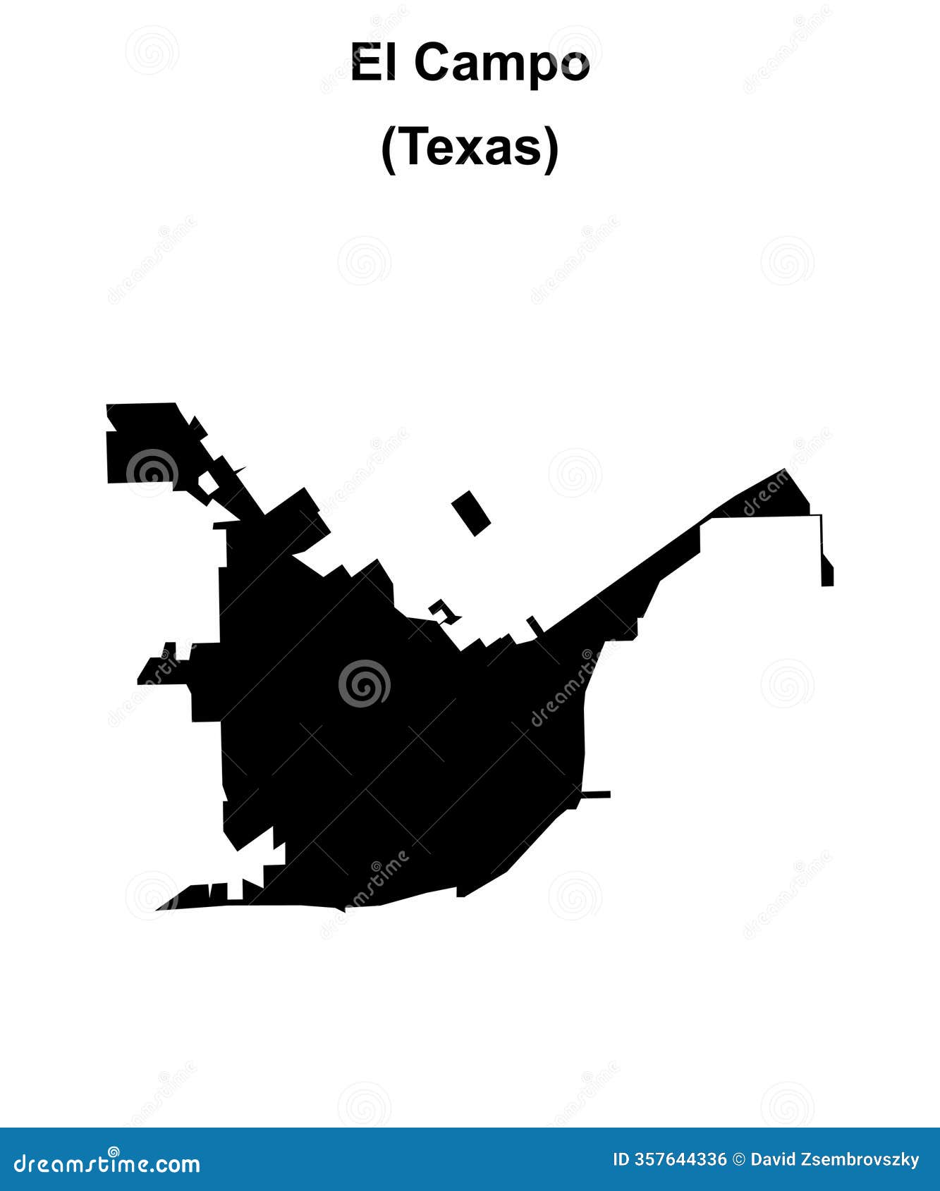 El Campo Outline Map Vector Illustration | CartoonDealer.com #357644336