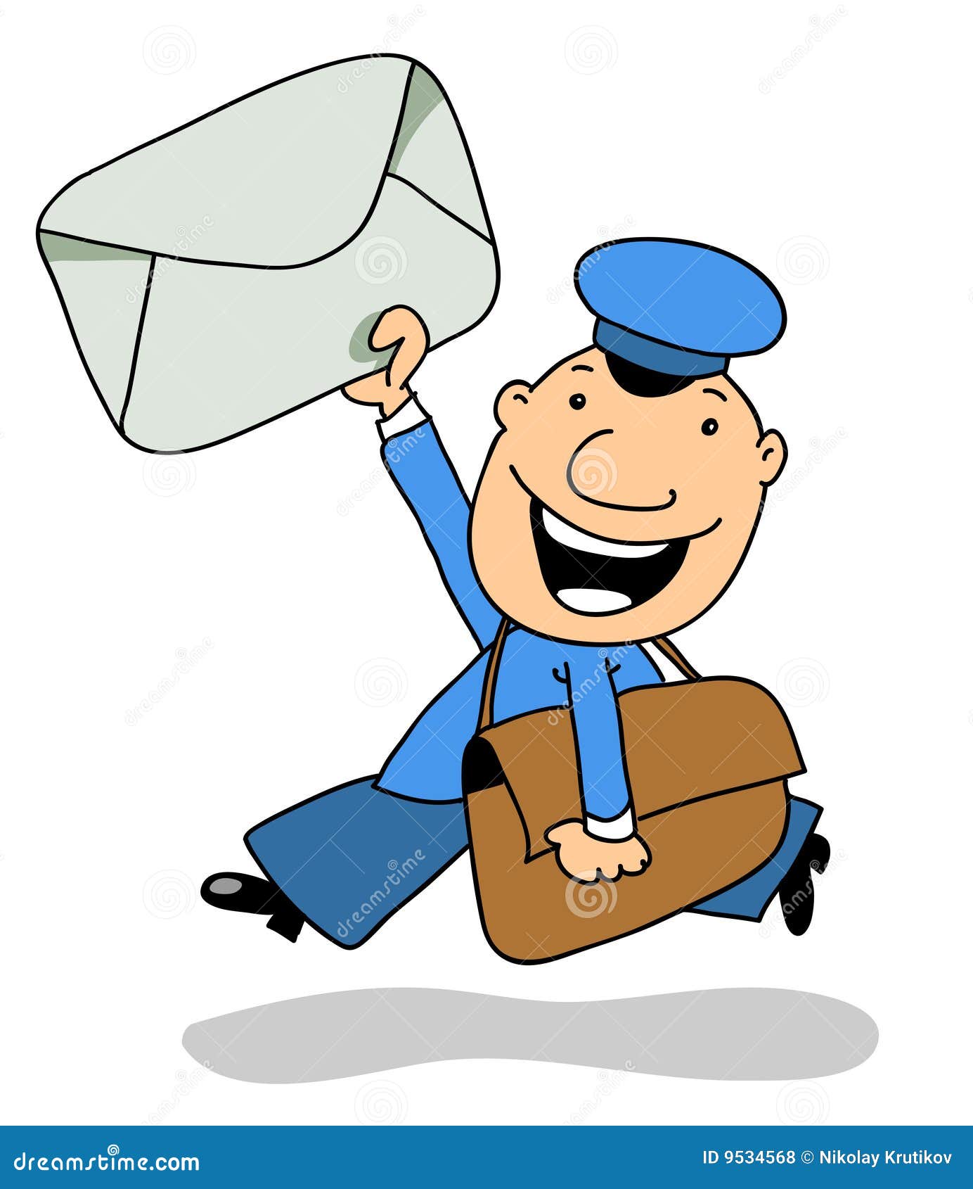 El cartero ilustración del vector. Ilustración de historieta - 9534568