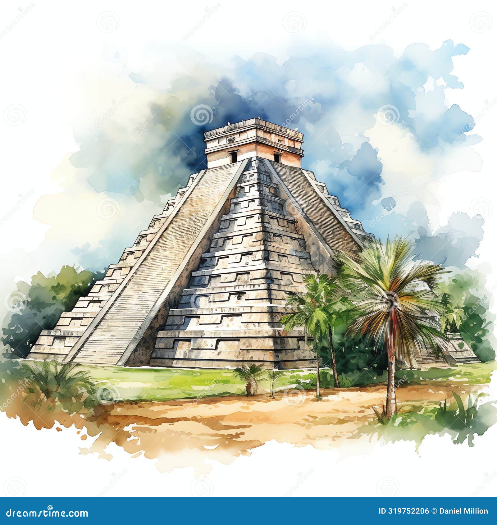 El Castillo Pyramid At Chichen Itza Featuring Its Prominent Temple ...
