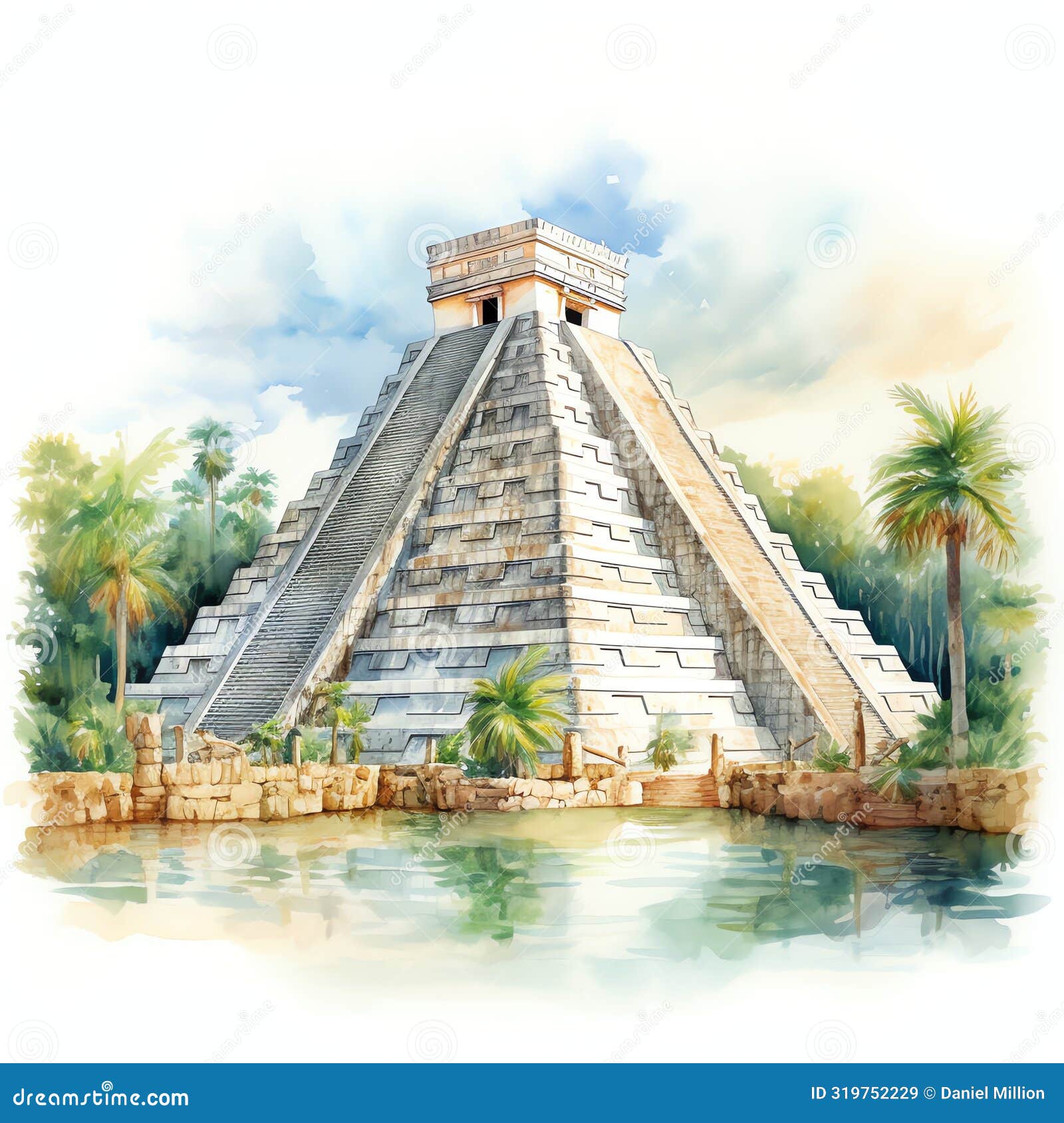 El Castillo Pyramid At Chichen Itza Featuring Its Prominent Temple ...