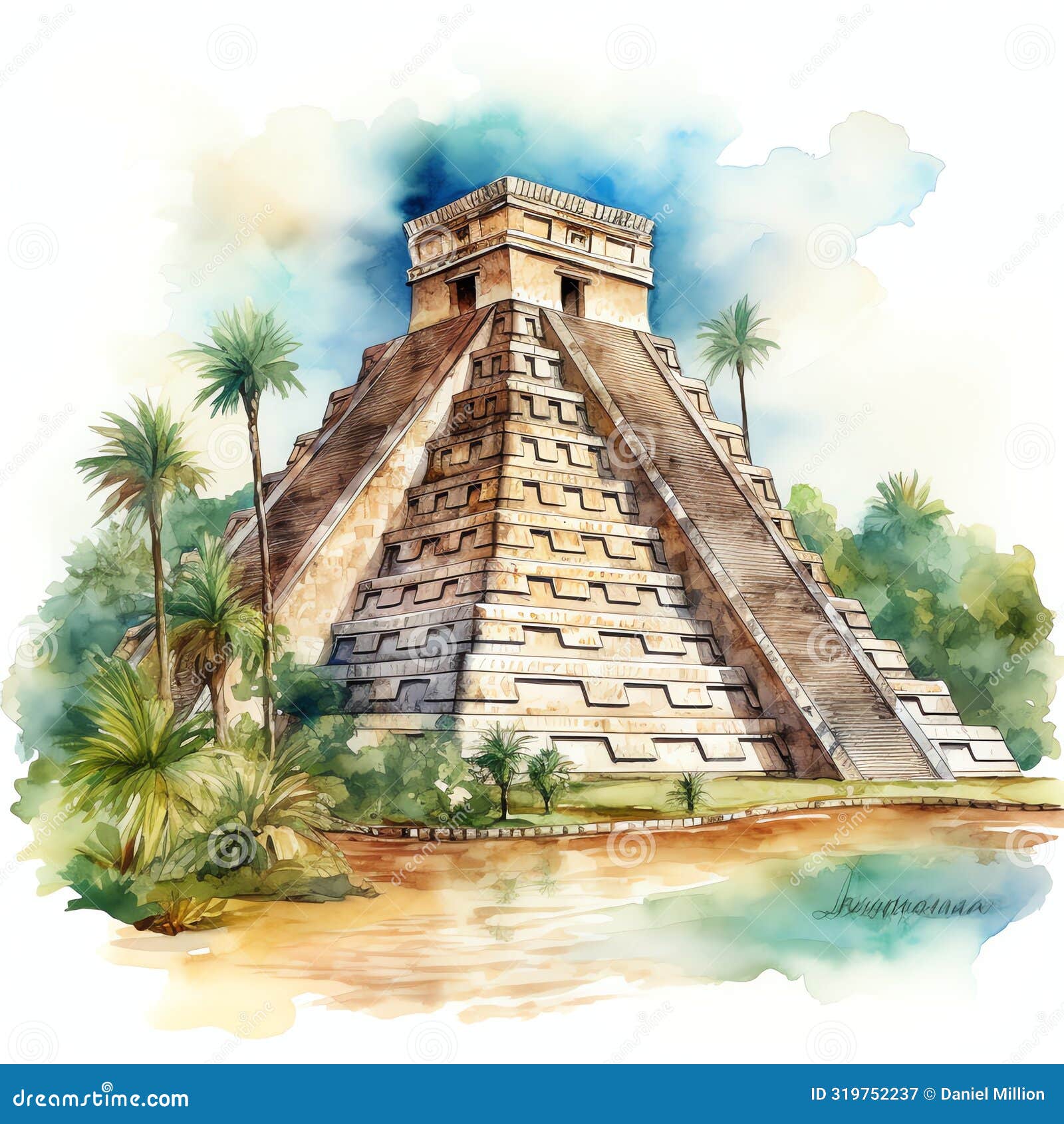 El Castillo Pyramid At Chichen Itza Featuring Its Prominent Temple ...