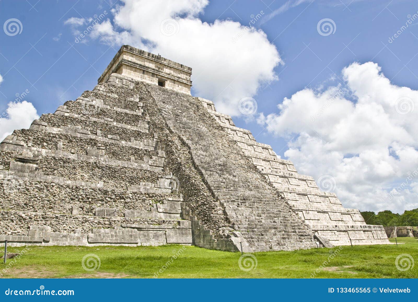 El Castillo Pyramid Temple Of Kukulcan. General View. Architecture Of ...