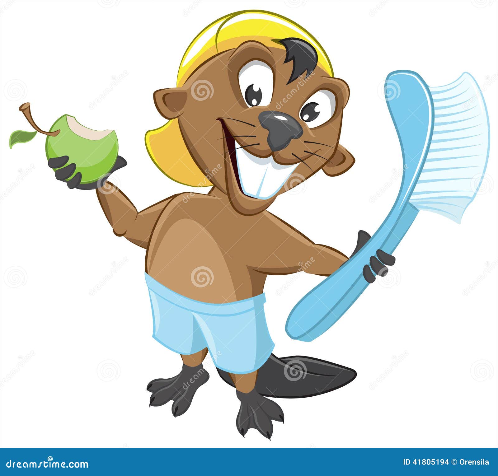 El Castor Muestra Los Dientes Sanos Ilustración del Vector ...