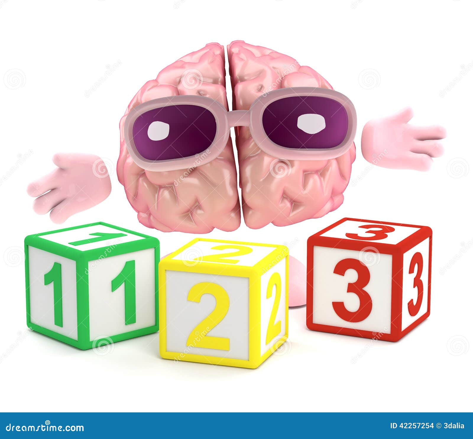 El Cerebro 3d Aprende Matemáticas Stock de ilustración - Ilustración de ...