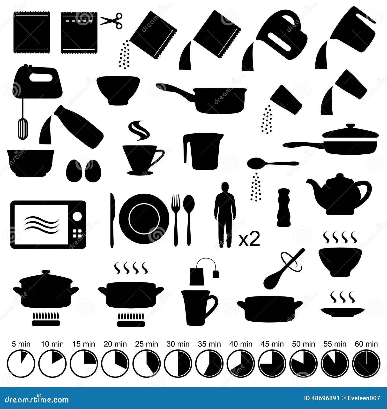 El cocinar de los iconos ilustración del vector. Ilustración de ...