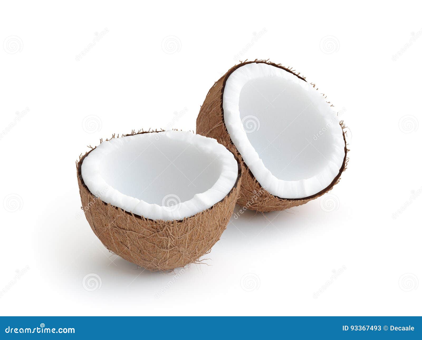 El Coco, Dos Rebanadas De Coco, Rinde 3d Stock de ilustración ...