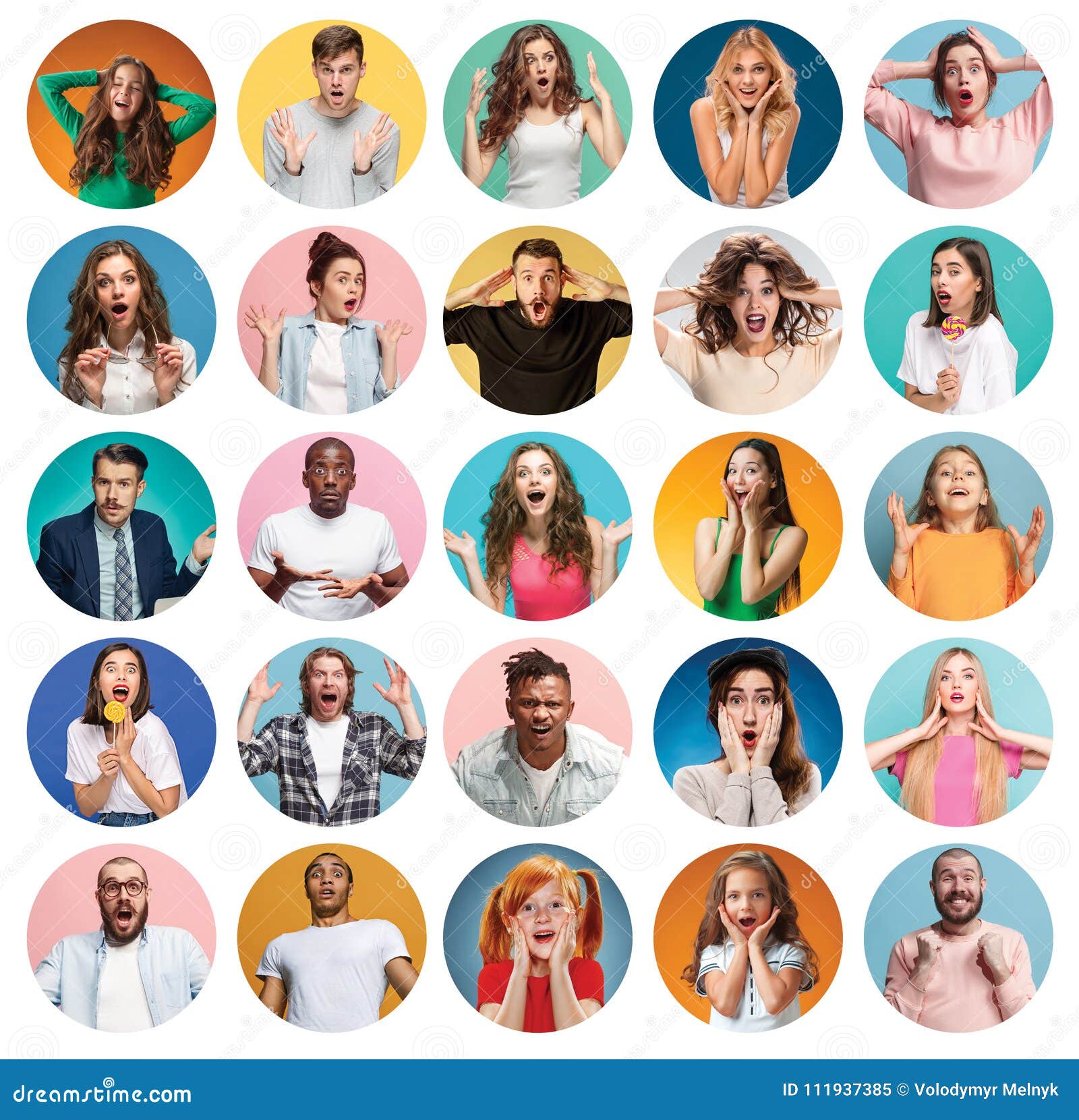 El Collage De La Gente Sorprendida Imagen de archivo - Imagen de gente ...