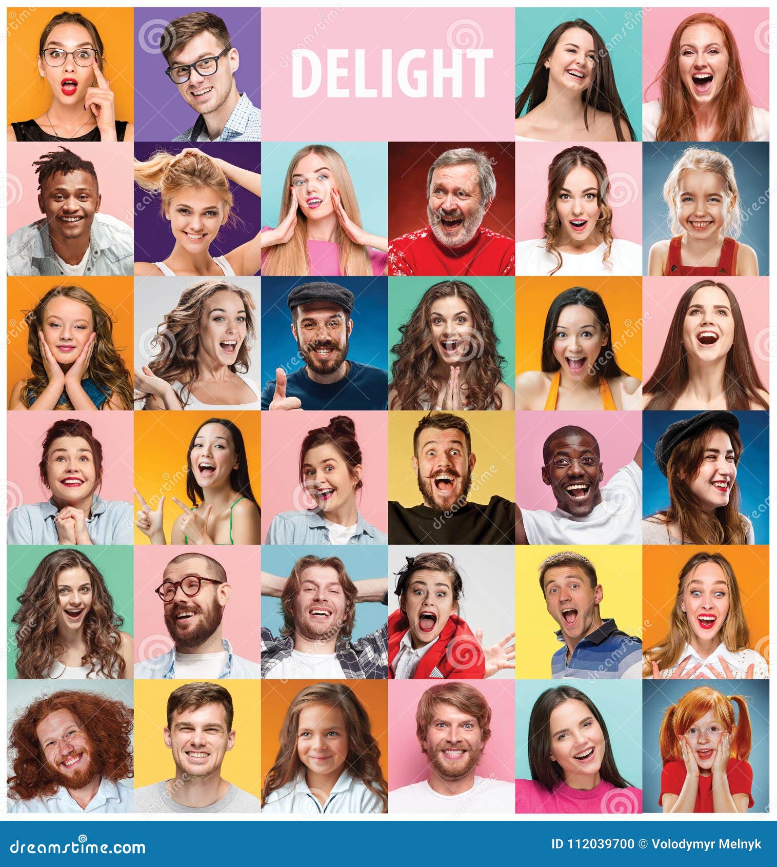 El Collage De La Gente Sorprendida Foto de archivo - Imagen de hembra ...