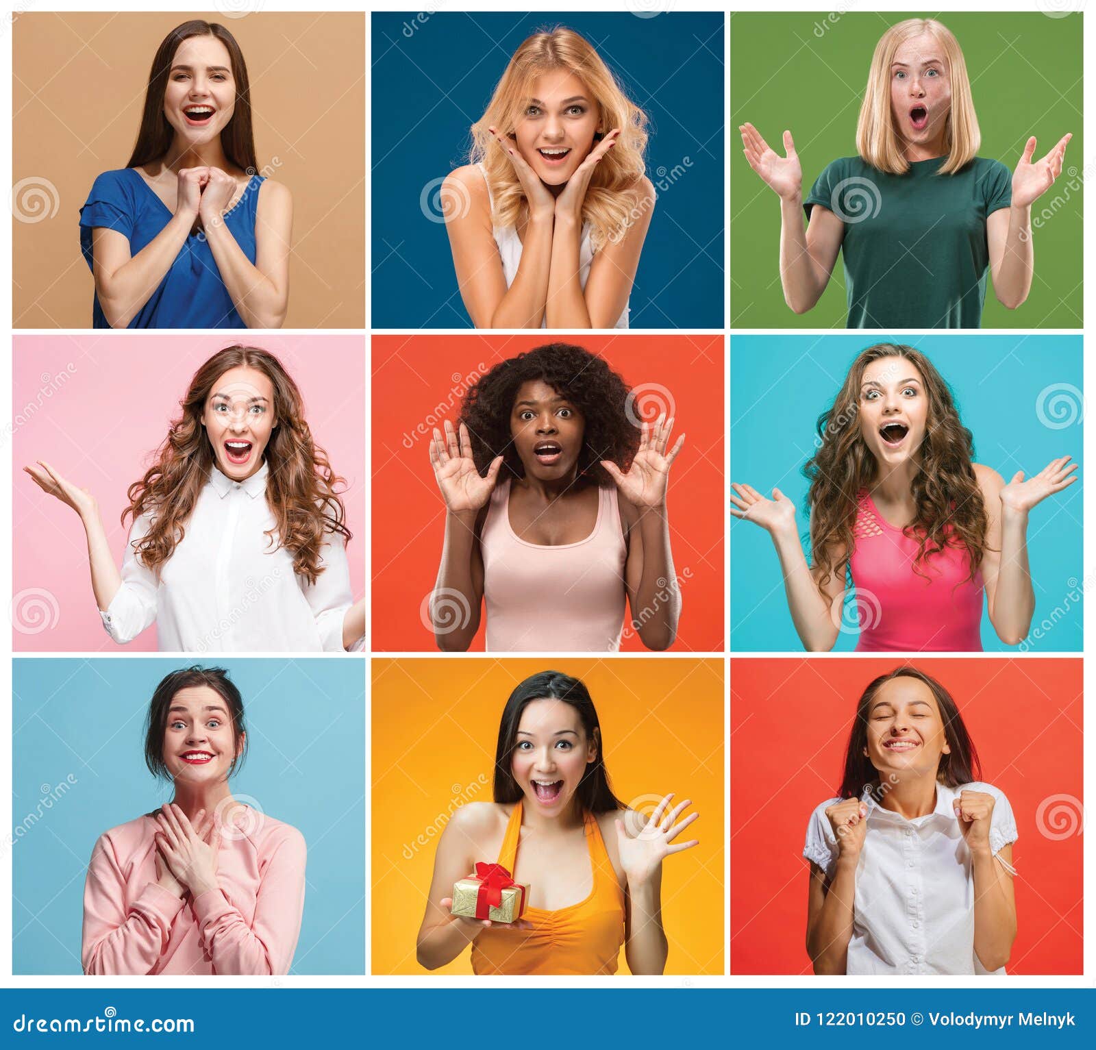 El Collage De La Gente Sorprendida Foto de archivo - Imagen de ...