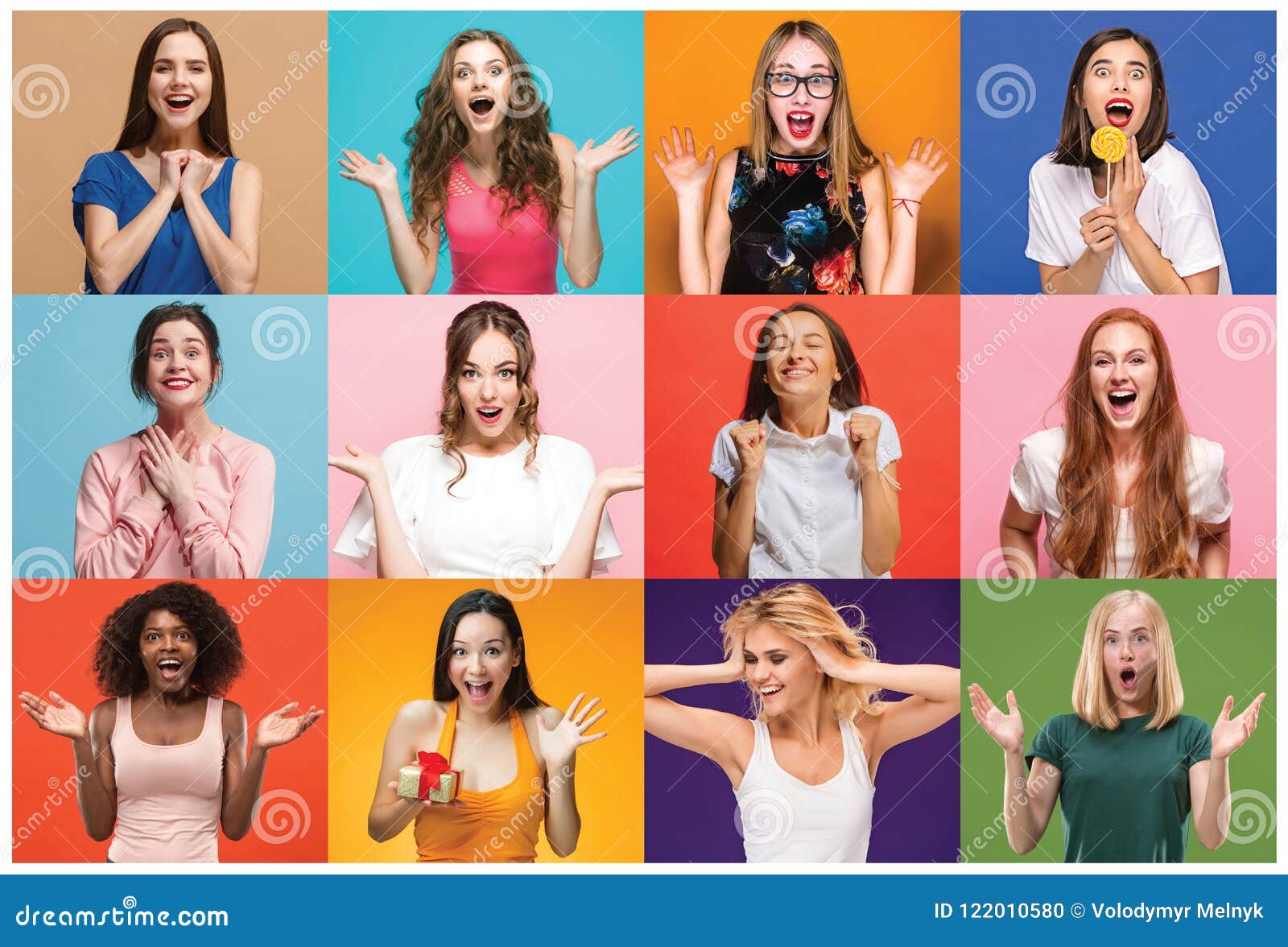 El Collage De La Gente Sorprendida Foto de archivo - Imagen de ...