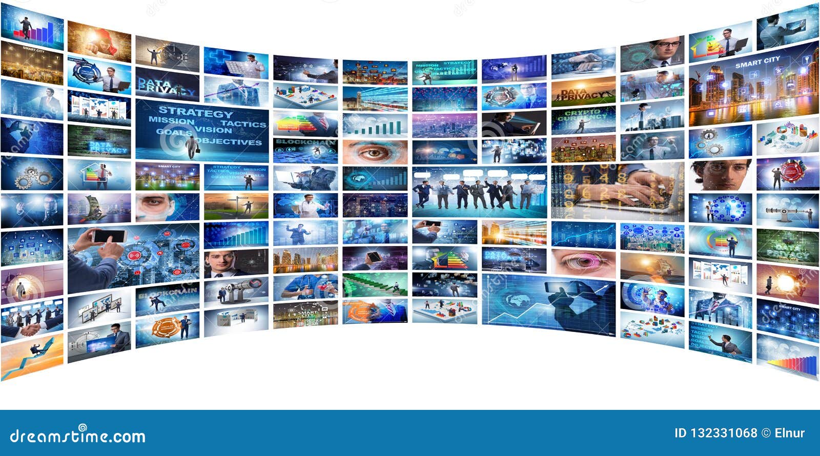 El Collage De Los Diversos Conceptos Del Negocio Foto de archivo ...