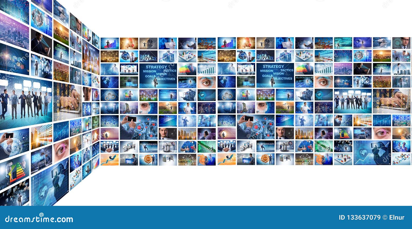 El Collage De Los Diversos Conceptos Del Negocio Imagen de archivo ...