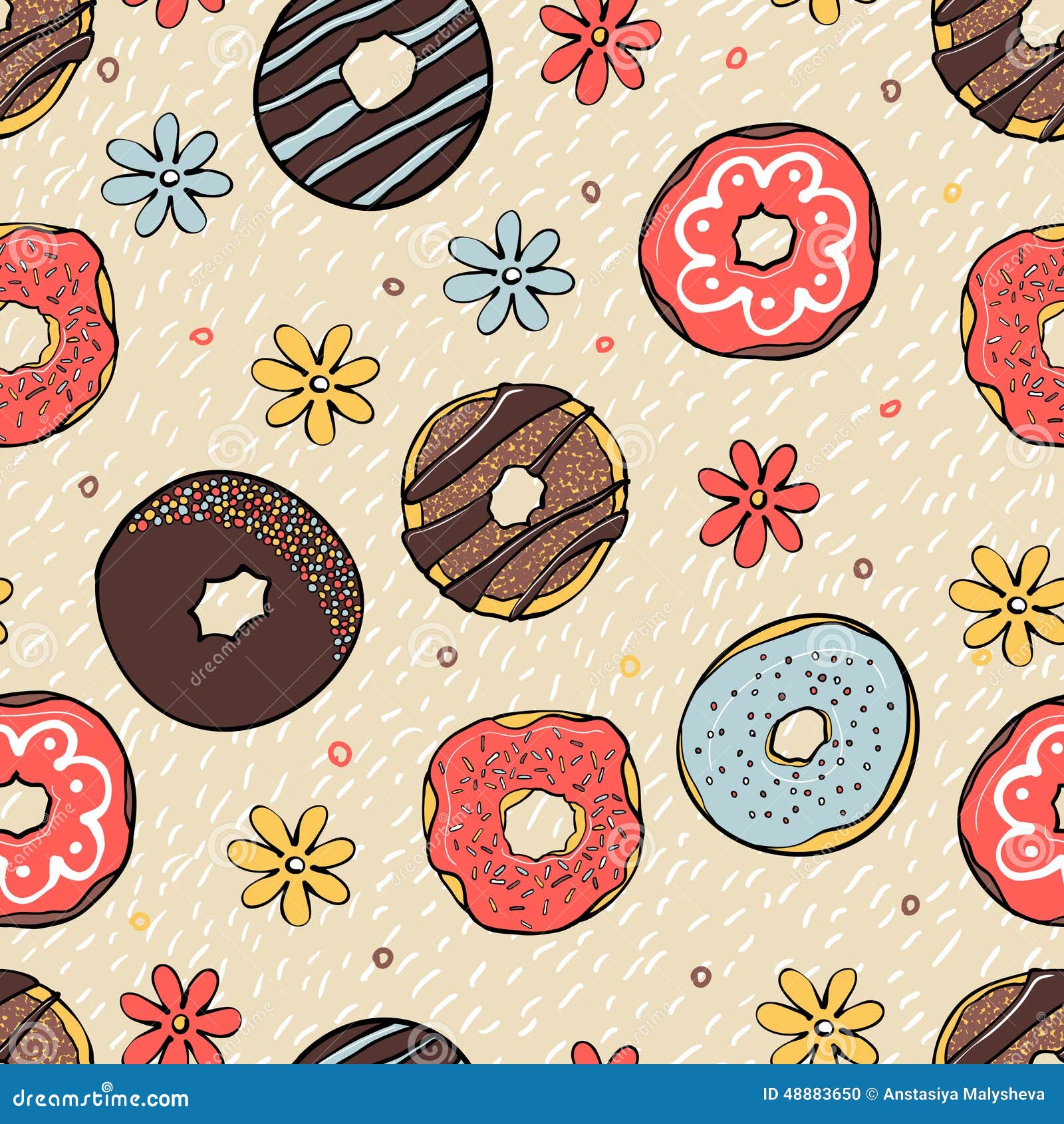 El Color Dona El Modelo Inconsútil Stock de ilustración - Ilustración ...