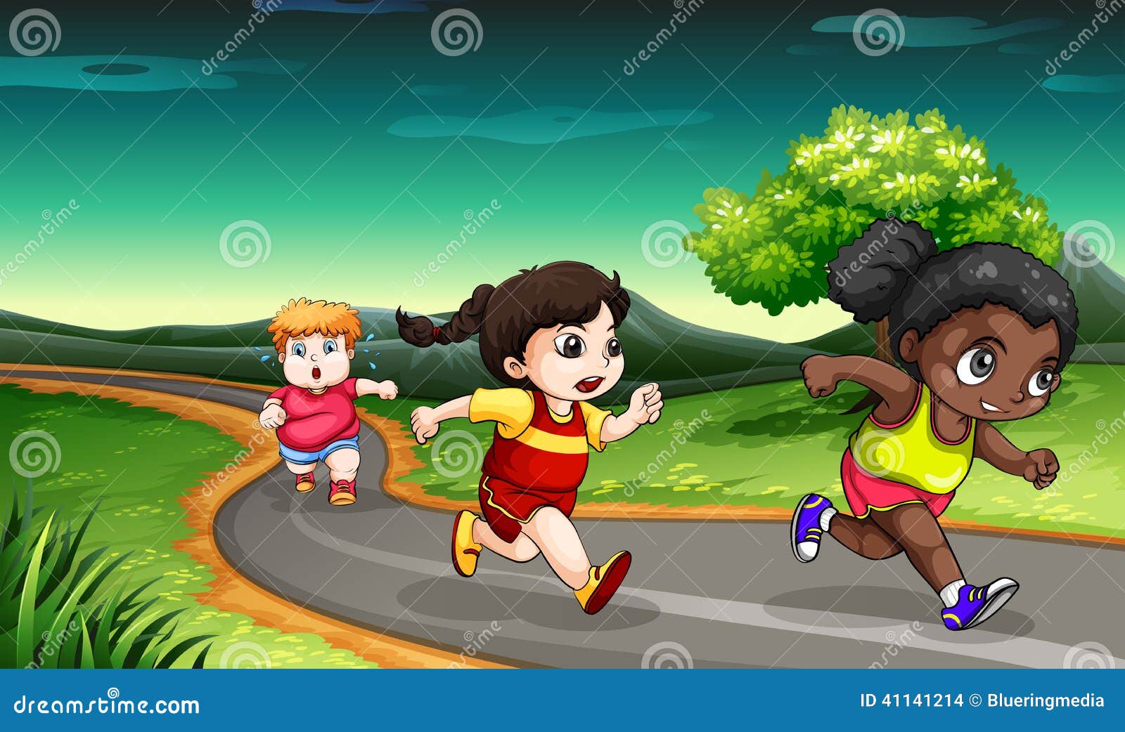 El Competir Con De Los Niños Ilustración del Vector - Ilustración de ...