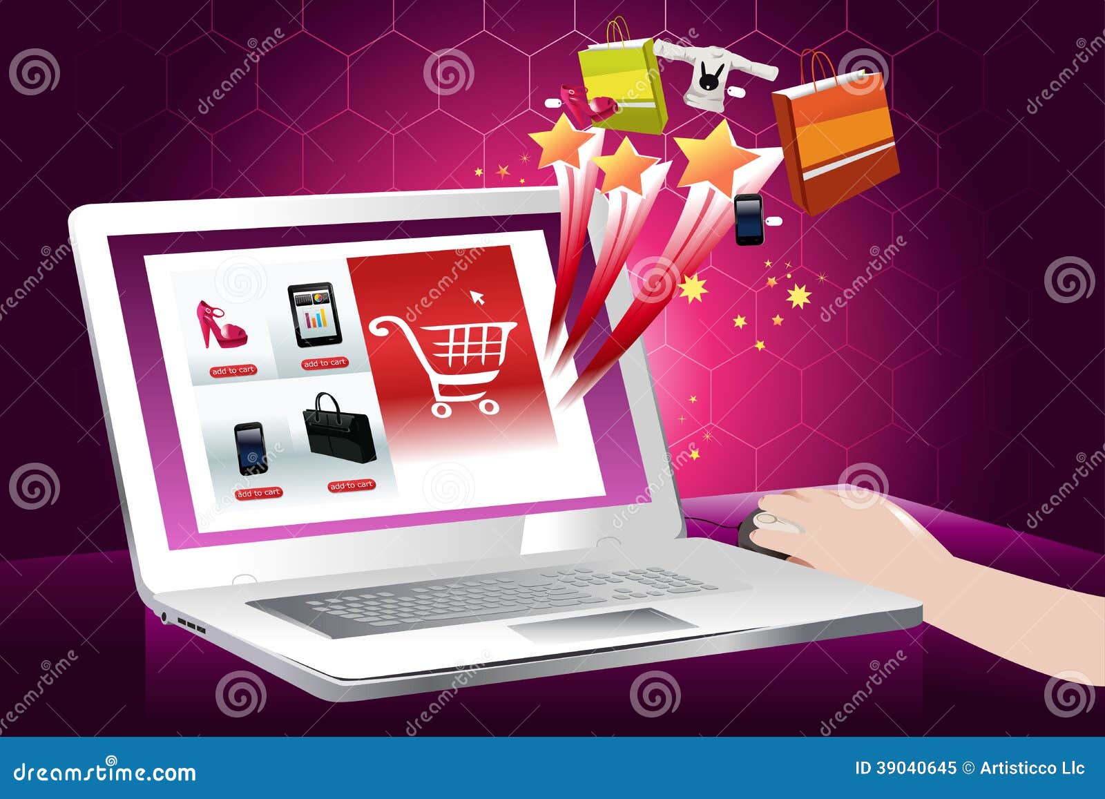 El Concepto De Compras En Línea Ilustración del Vector - Ilustración de ...
