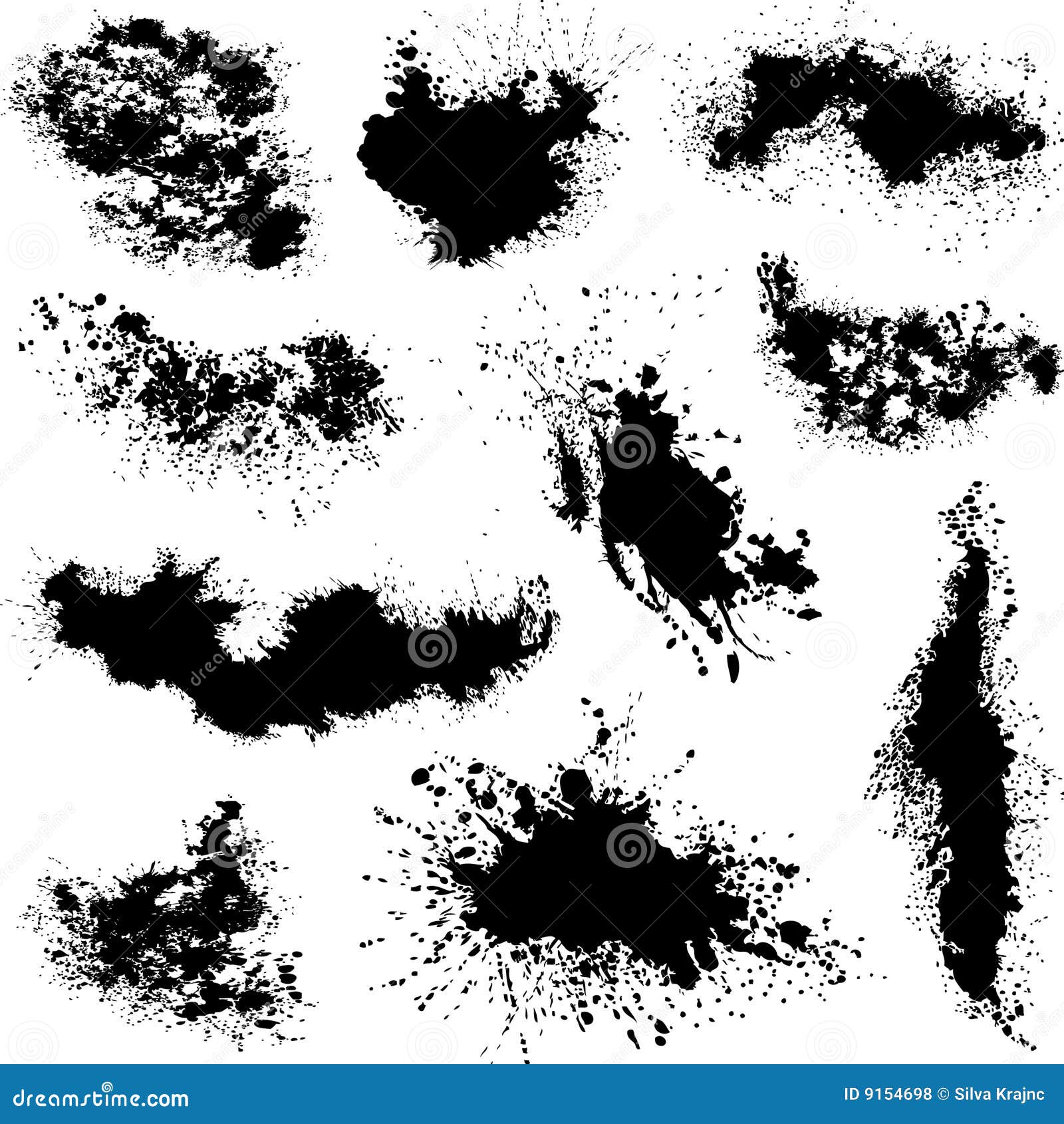 El Conjunto De Grunge Mancha Vector Fotos de archivo libres de regalías ...