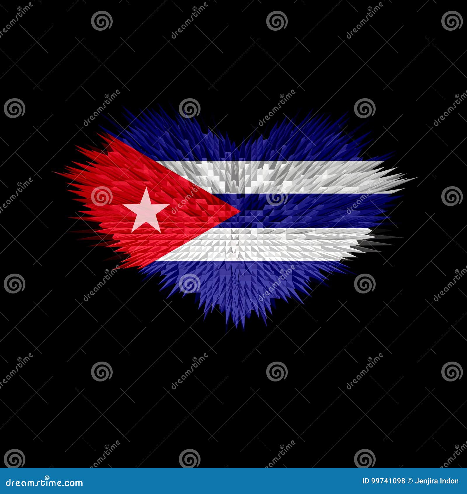 El Corazón De La Bandera De Cuba Stock de ilustración - Ilustración de ...