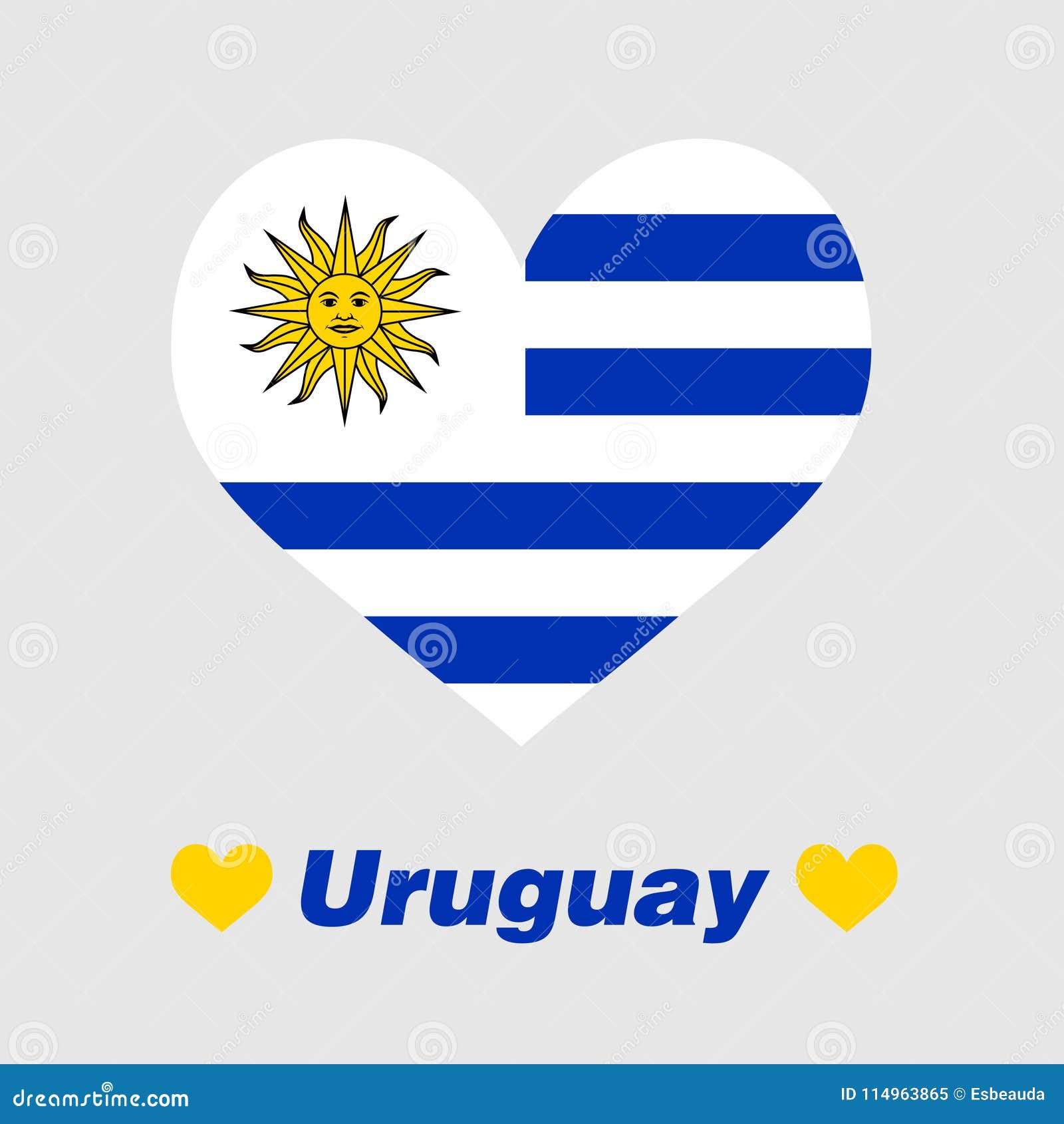 El corazón de Uruguay ilustración del vector. Ilustración de uruguayo ...
