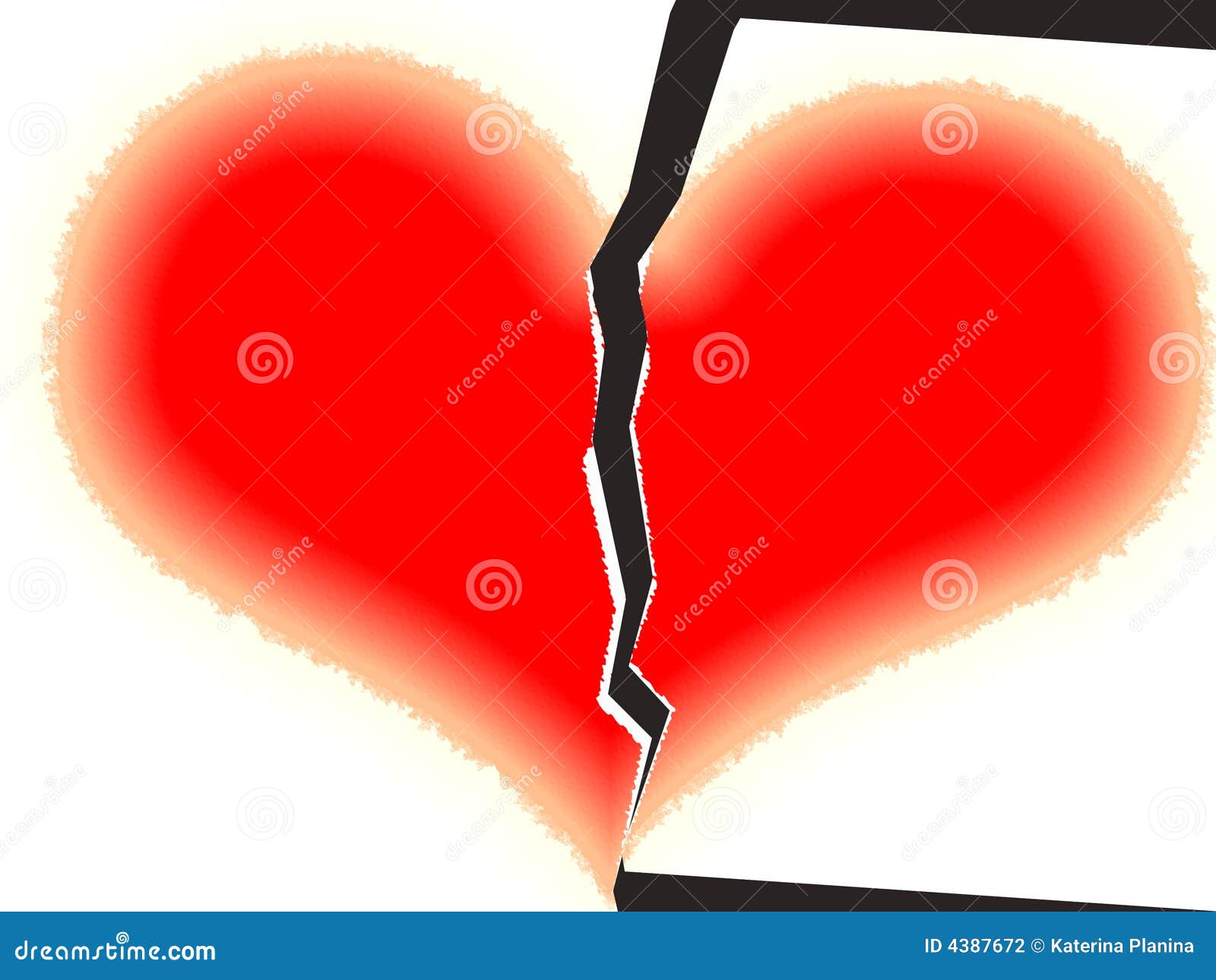 El corazón quebrado. stock de ilustración. Ilustración de ciencia - 4387672