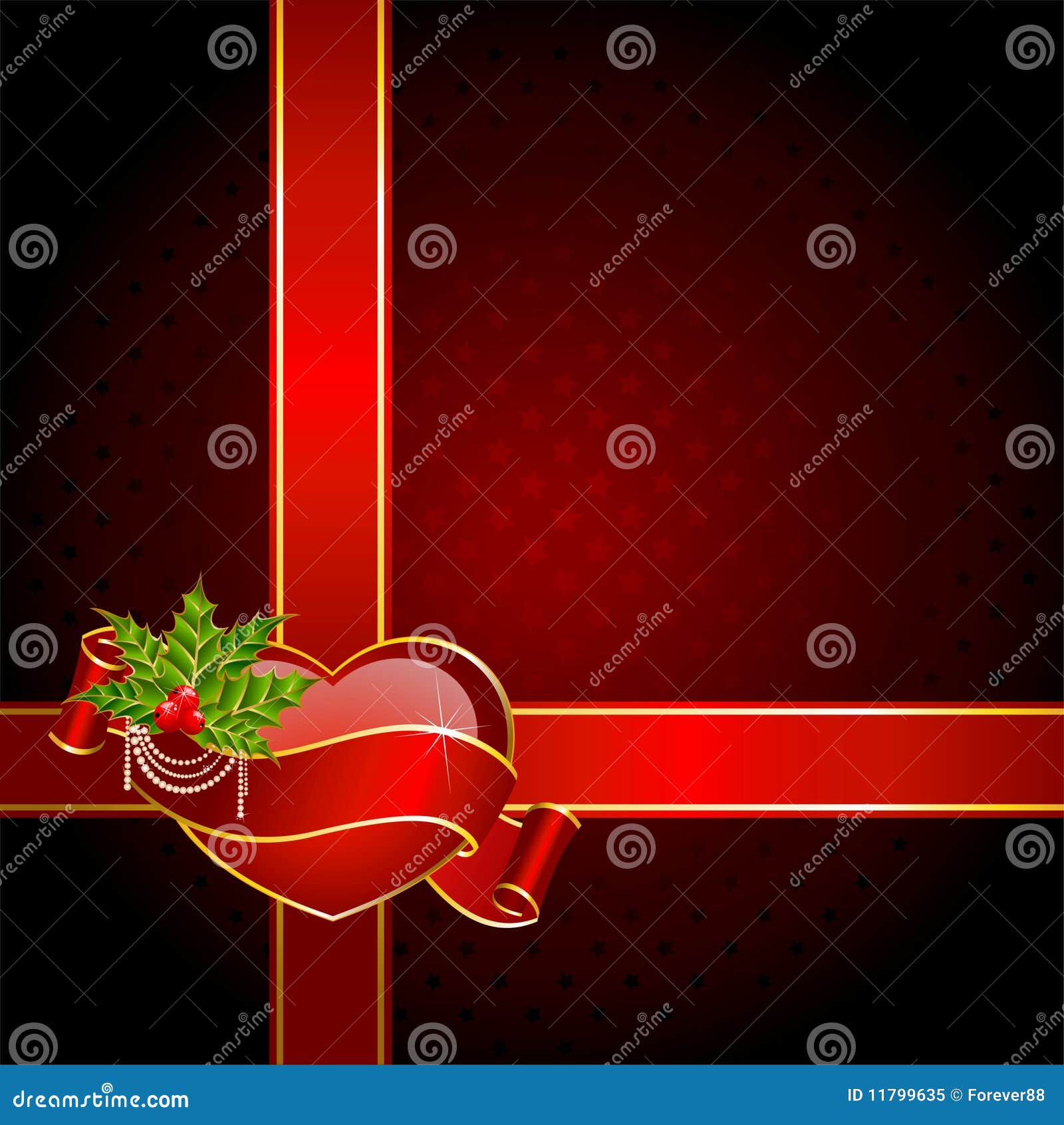 El Corazón Se Adorna Una Cinta Ilustración del Vector - Ilustración de ...