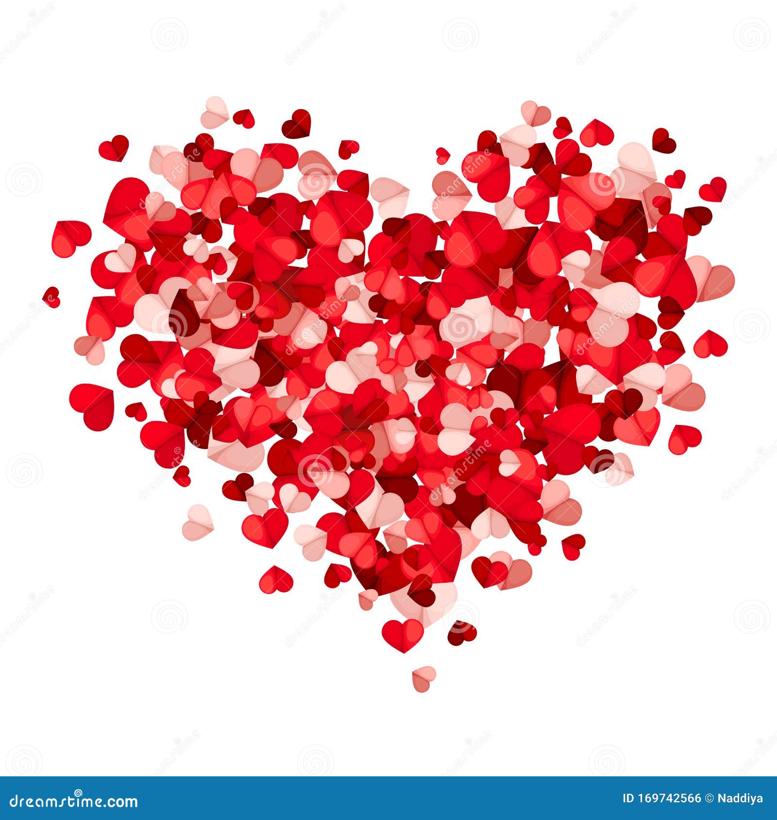 El Corazón Del Día De San Valentín Hecho De Corazones Ilustración Del