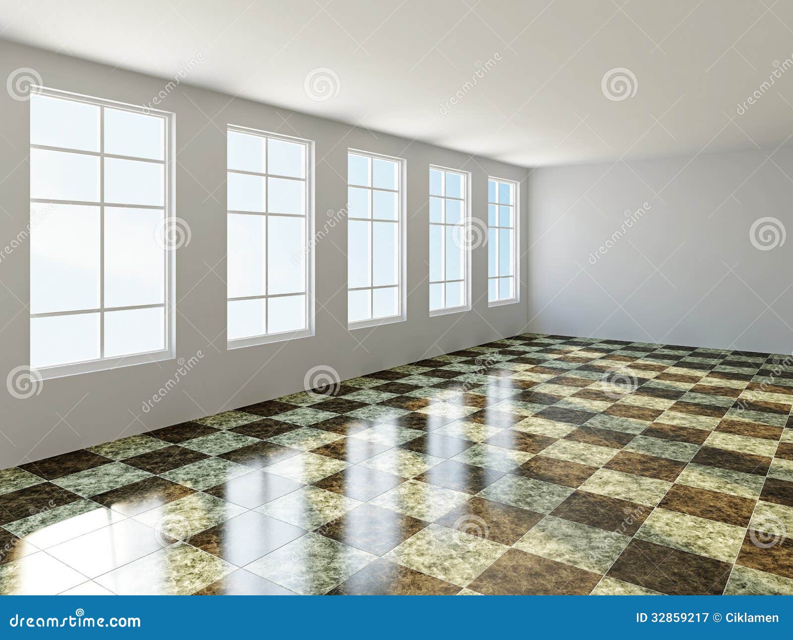 El Cuarto Grande Con La Ventana Stock de ilustración - Ilustración de ...