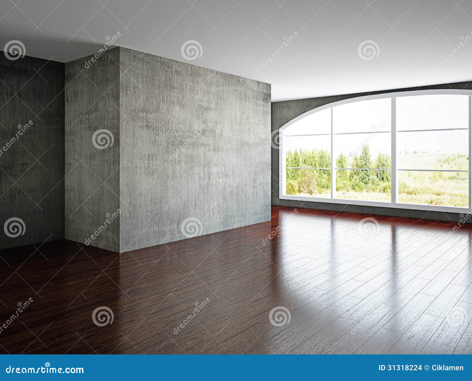 El Cuarto Vacío Con La Pared Vieja Stock de ilustración - Ilustración ...