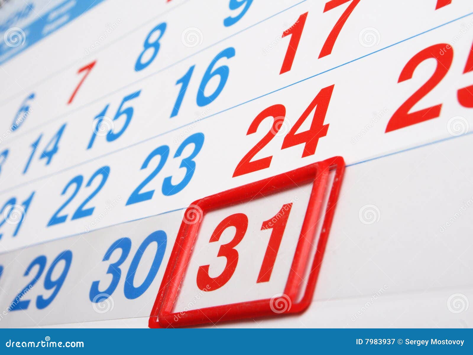 El día pasado del mes imagen de archivo. Imagen de rojo - 7983937