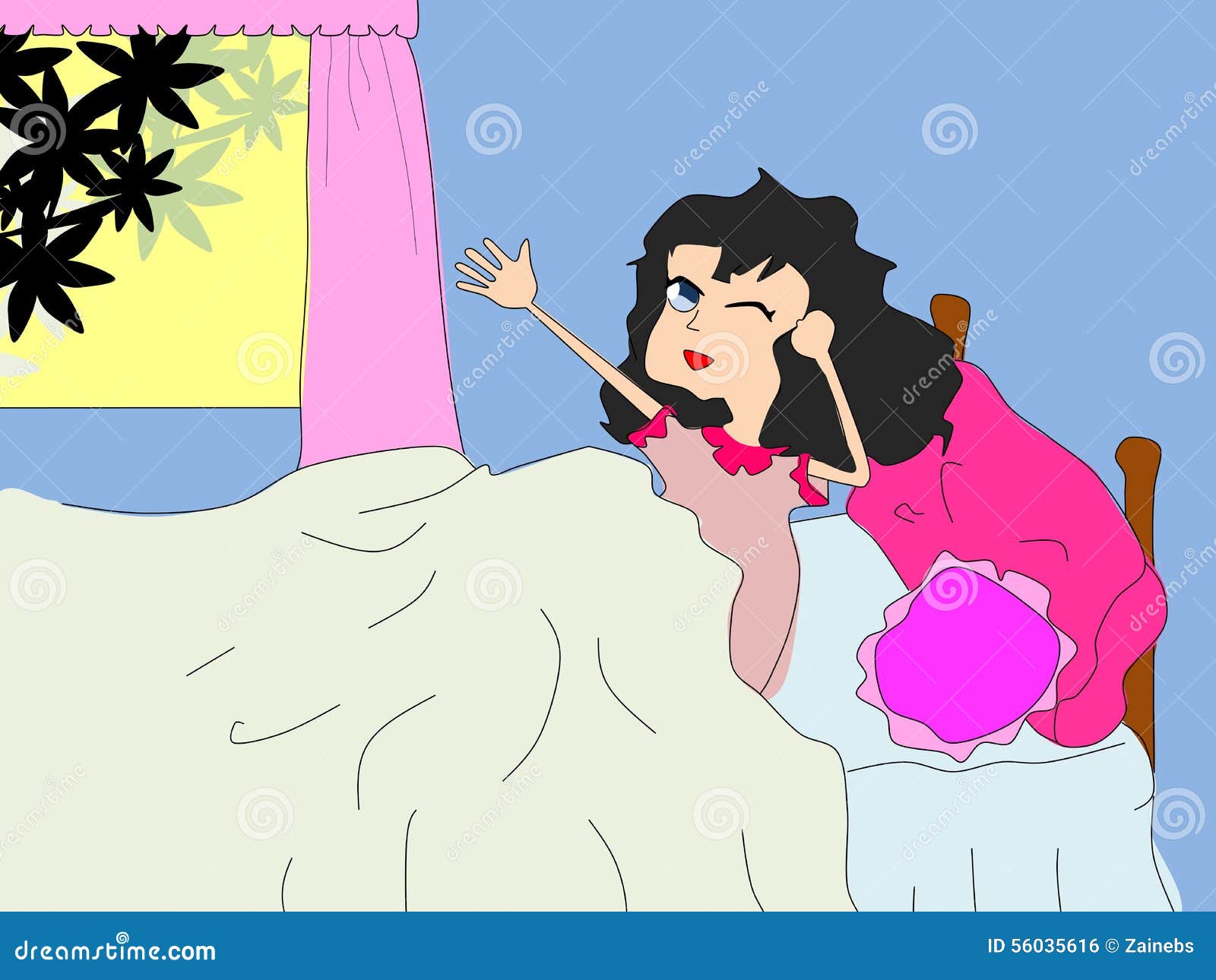 ¡El despertar! ilustración del vector. Ilustración de despierto - 56035616