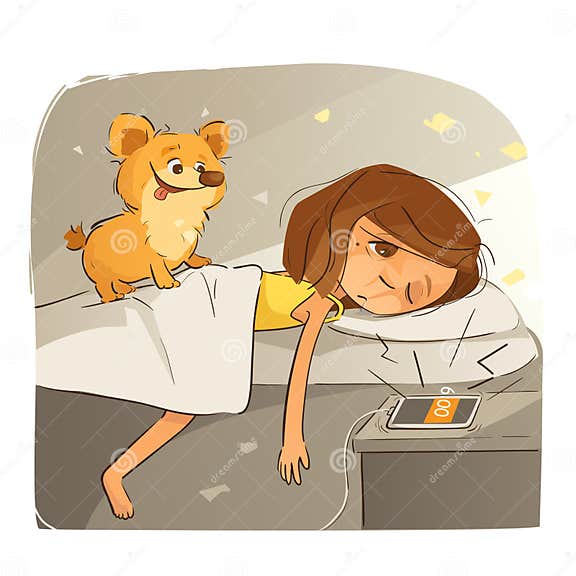 El despertar en 6 ilustración del vector. Ilustración de muchacha ...