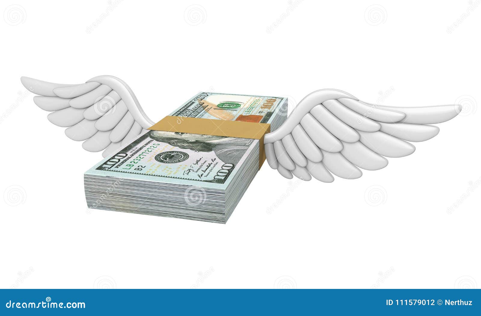 El Dinero Se Va Volando El Vuelo Aislado Stock de ilustración ...