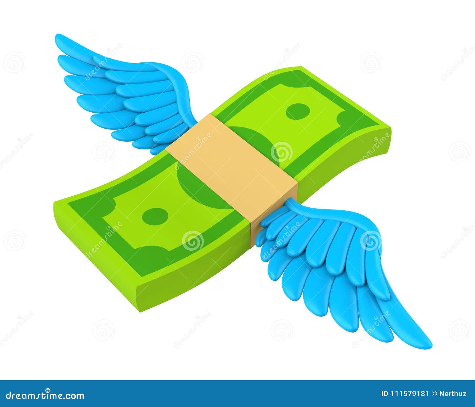 El Dinero Se Va Volando El Vuelo Aislado Stock de ilustración ...
