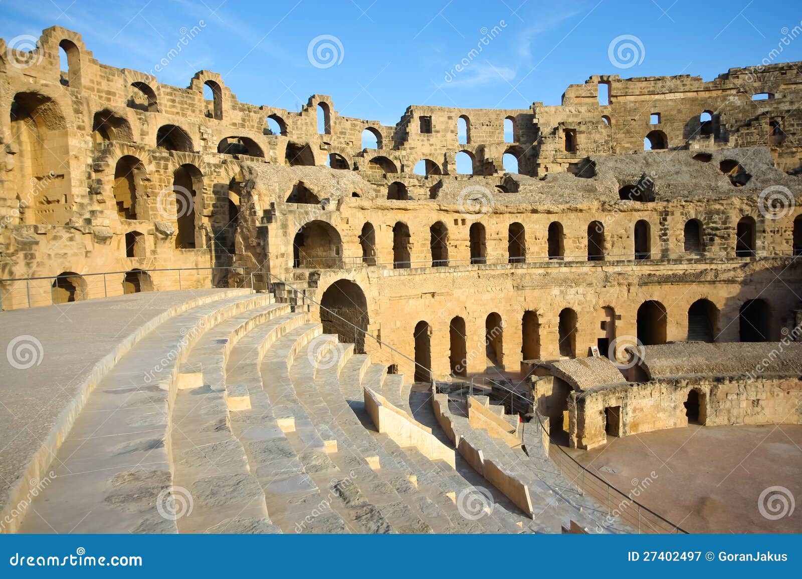 El Djem, Amphitheatre, Auditorium Stock Image - Image of coliseum ...