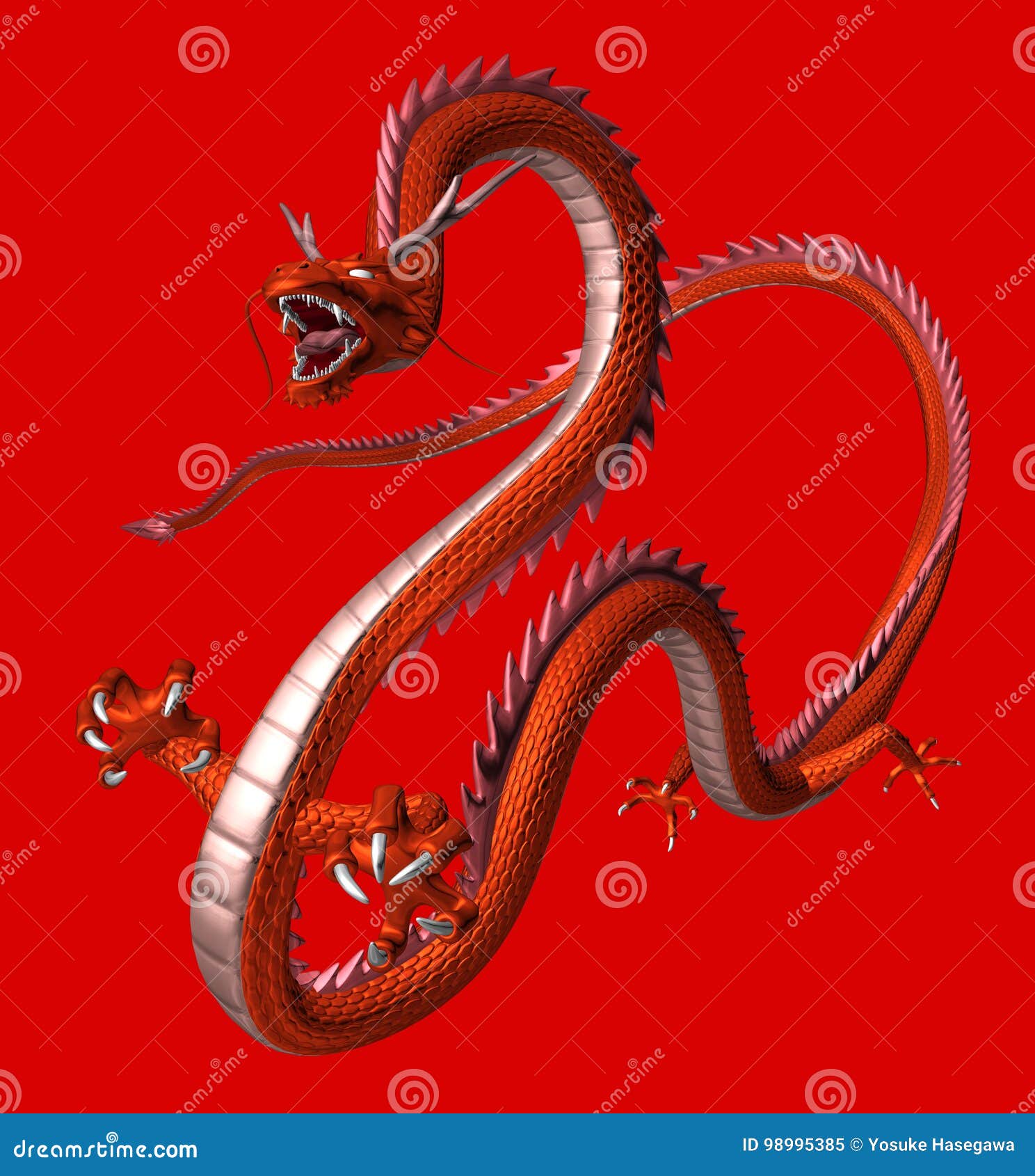 El dragón rojo, ejemplo 3D stock de ilustración. Ilustración de ...
