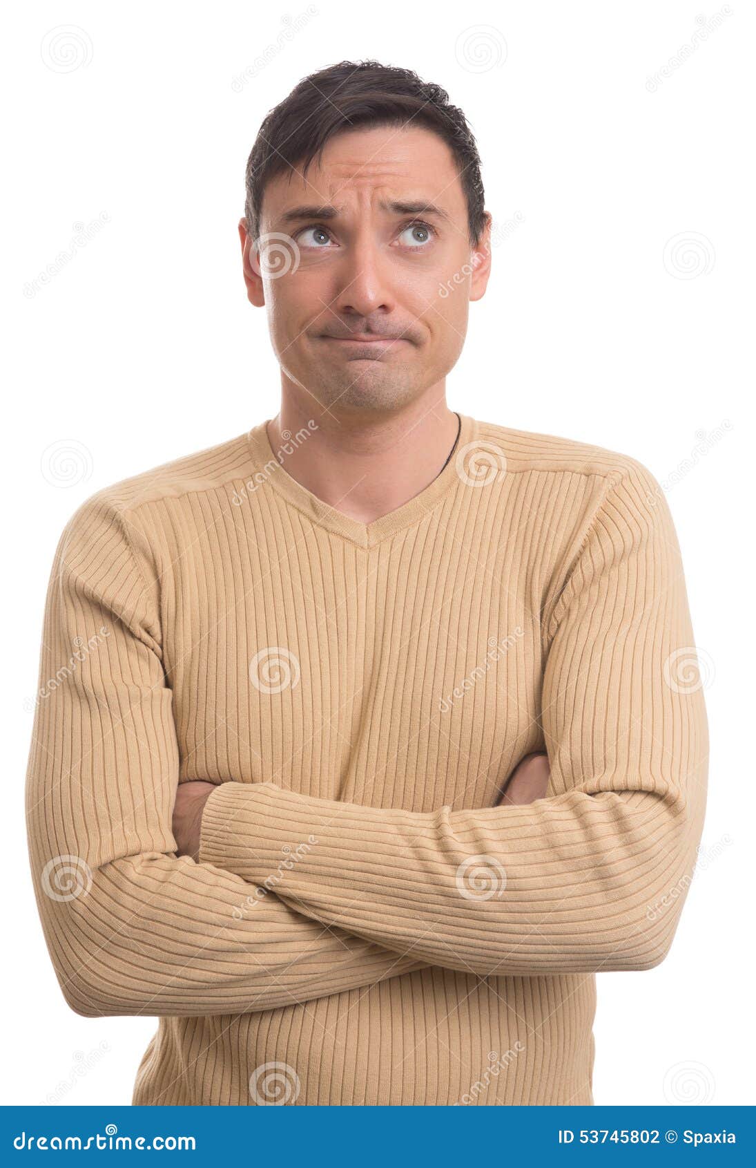 El Dudar Hermoso Joven Del Hombre Foto de archivo - Imagen de feliz ...
