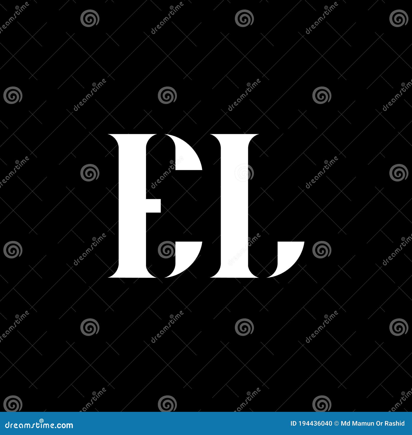 EL E L Letter Logo Design. Initial Letter EL Uppercase Monogram Logo ...