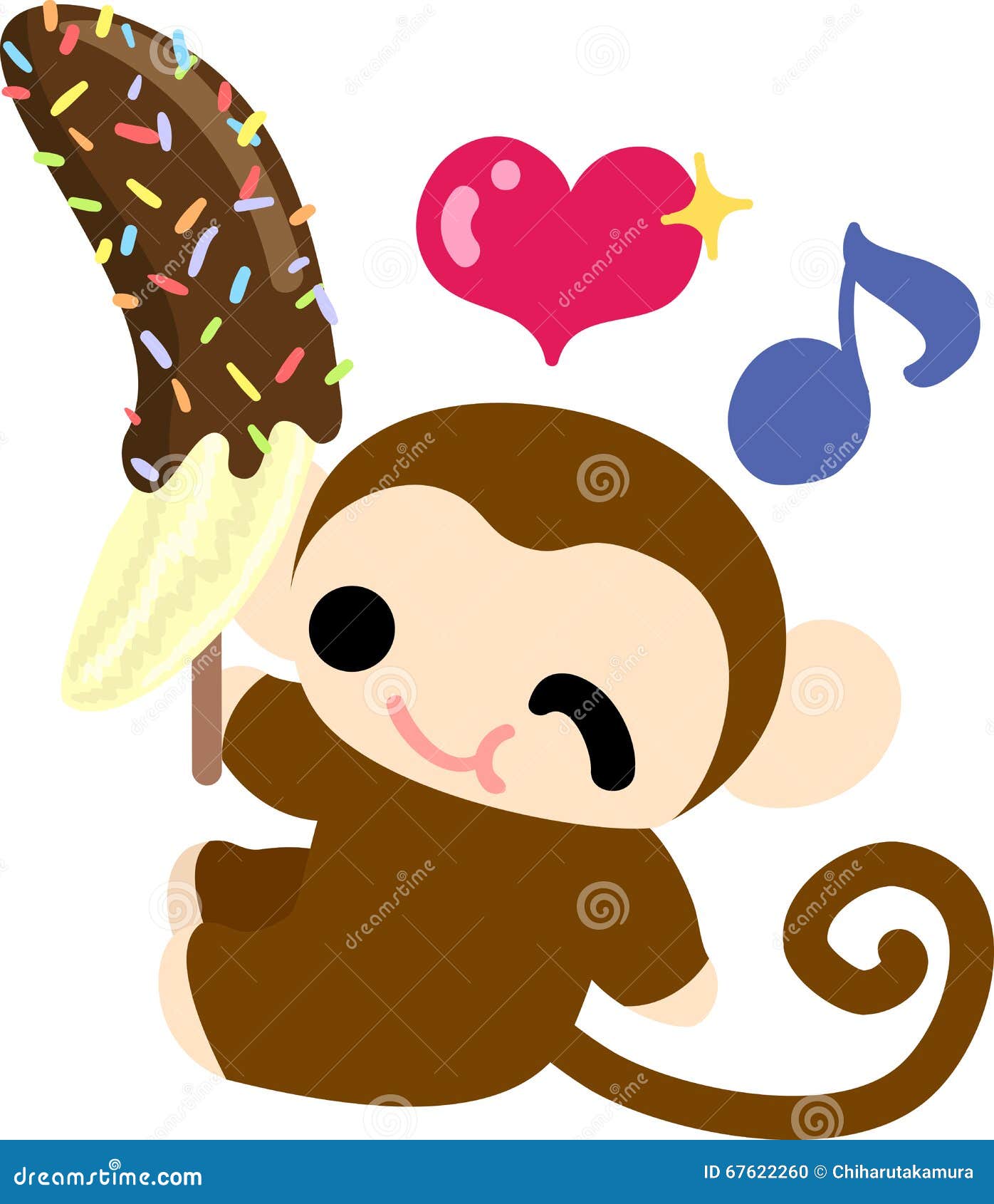 El ejemplo del mono bonito ilustración del vector. Ilustración de ...