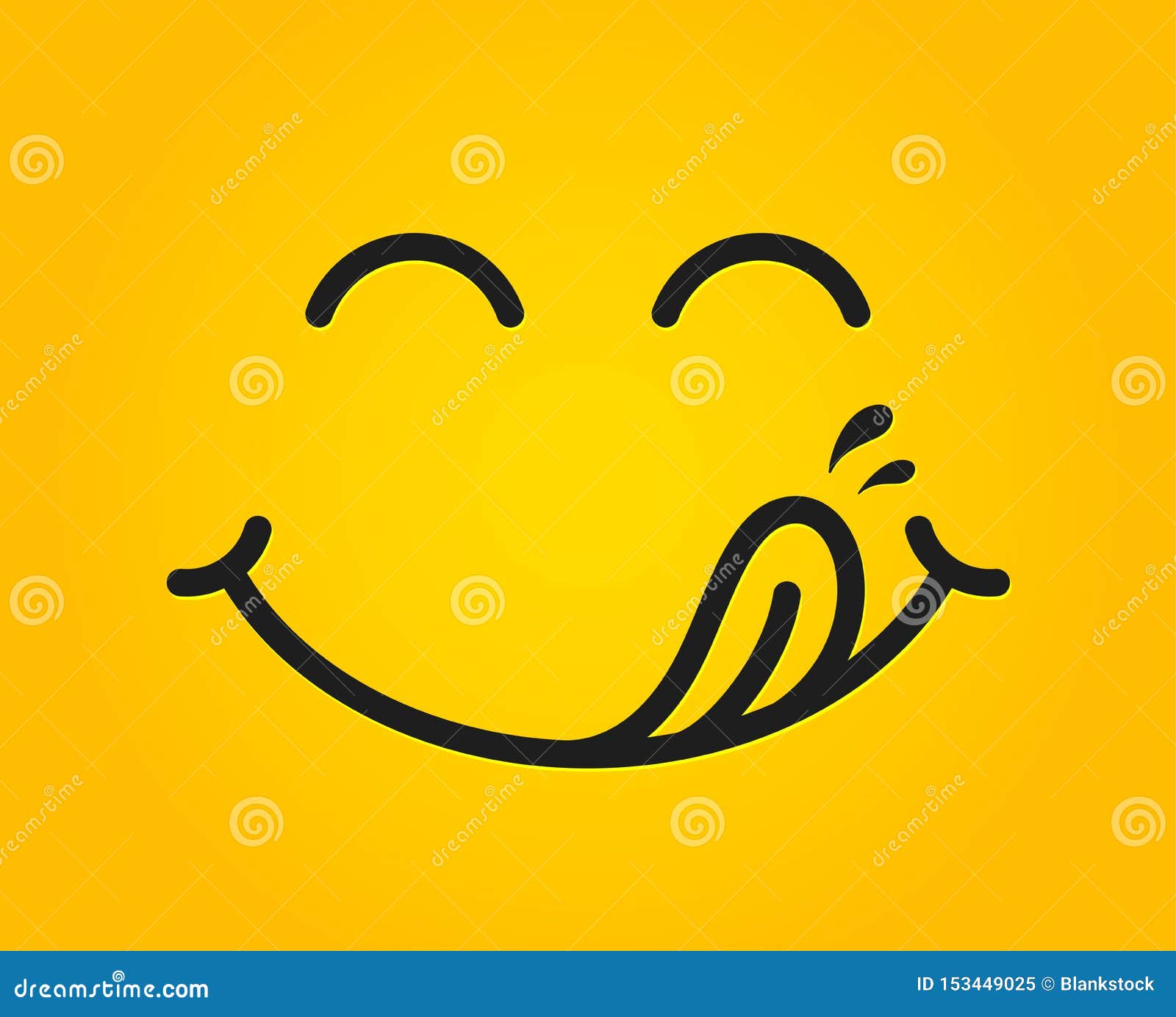 El Emoticon Delicioso De La Sonrisa Con La Lengua Lame La Boca Comida Sabrosa Que Come La Cara