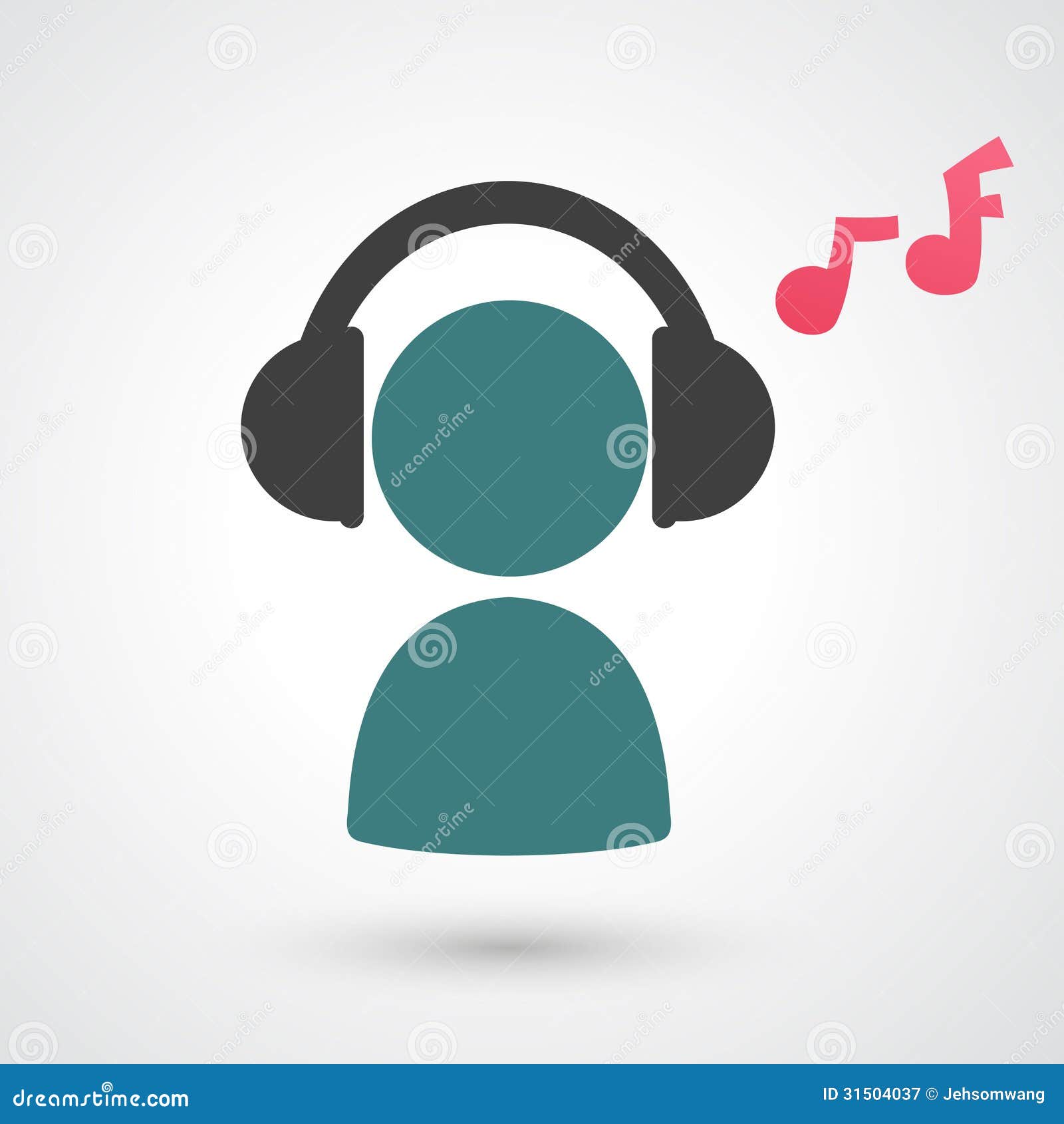 El Escuchar El Icono De La Música Ilustración del Vector - Ilustración ...