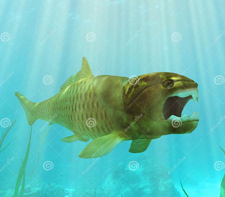 El Estar Al Acecho De Dunkleosteus Stock de ilustración - Ilustración ...