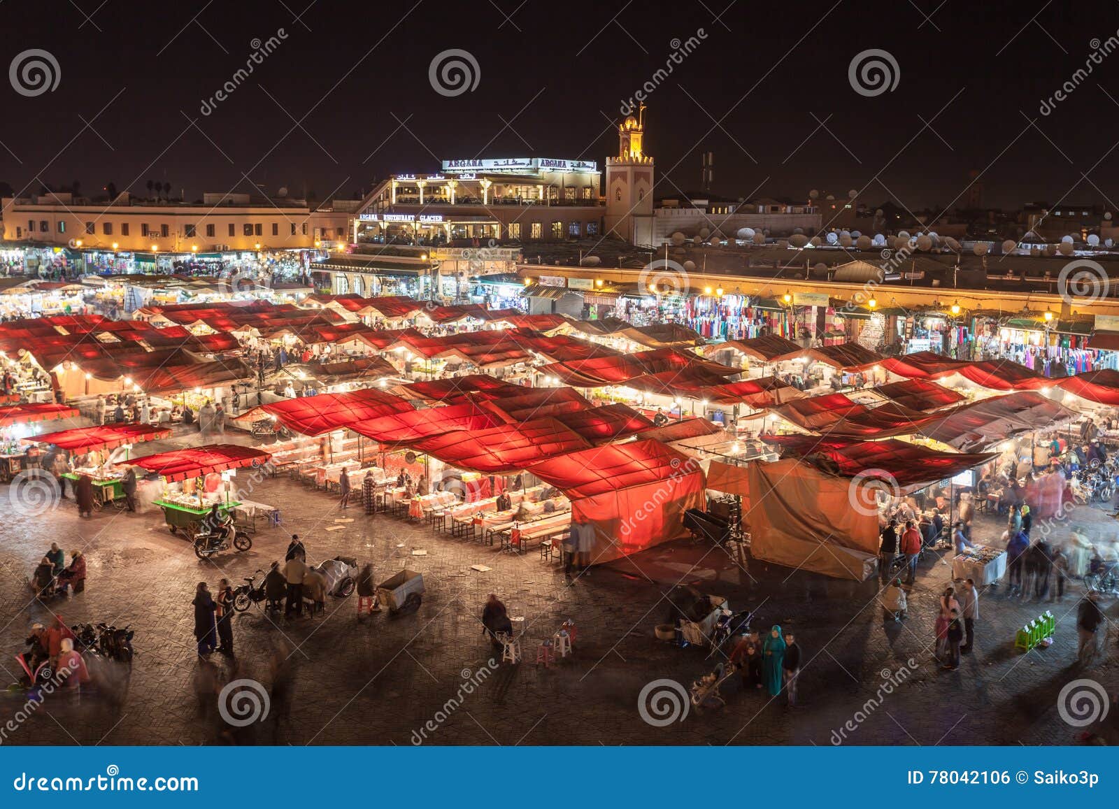 EL Fna di Jemaa fotografia editoriale. Immagine di coltura - 78042106