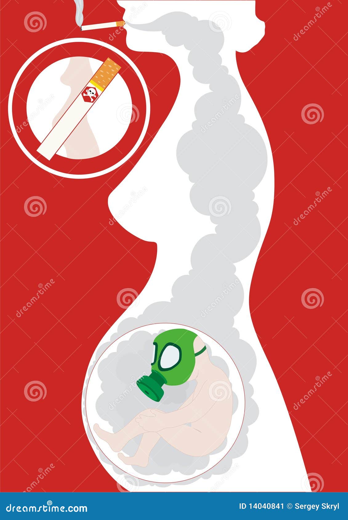 El fumar durante embarazo ilustración del vector. Ilustración de gris ...