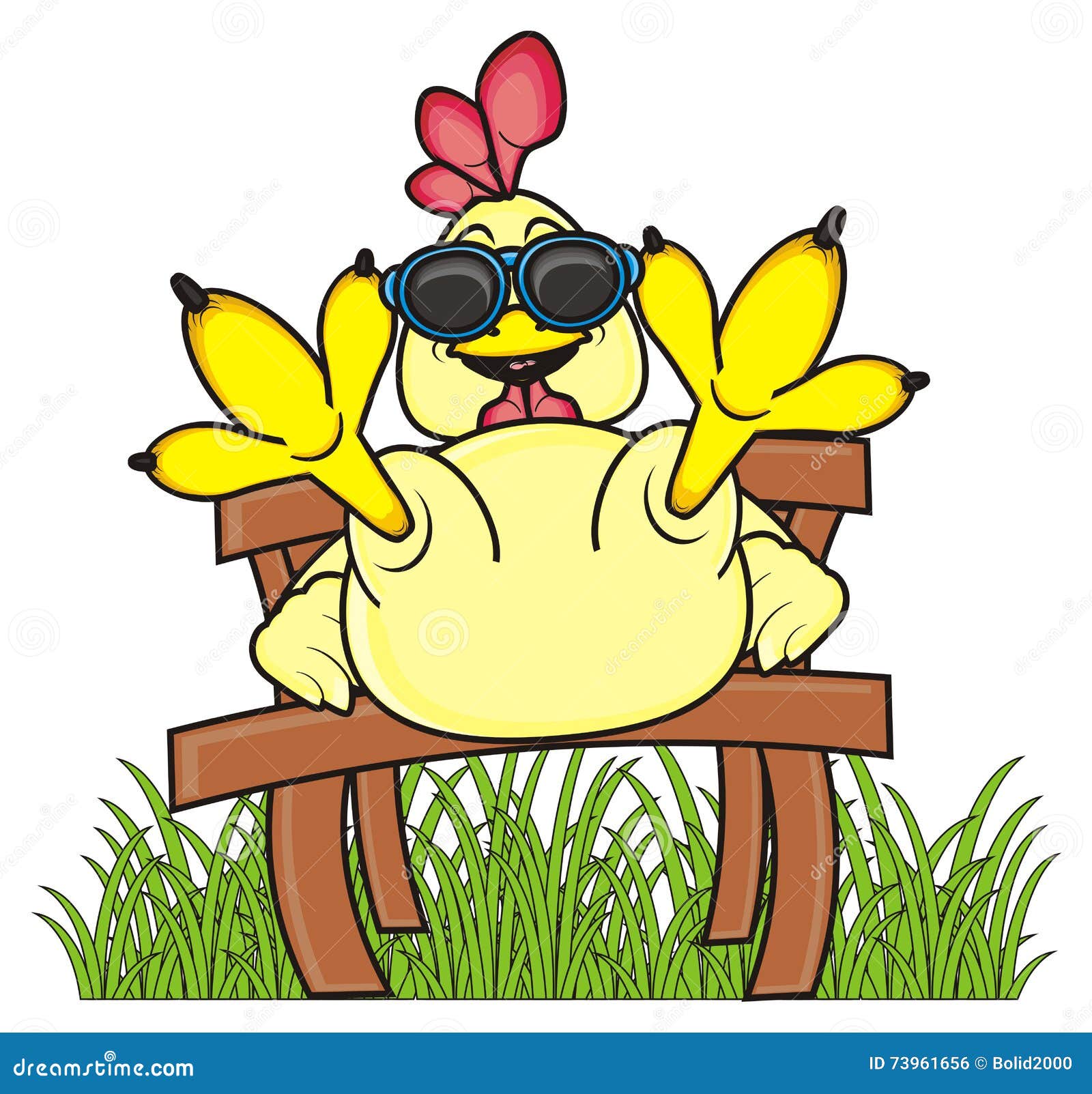 El Gallo Se Sienta En El Banch Stock de ilustración - Ilustración de ...